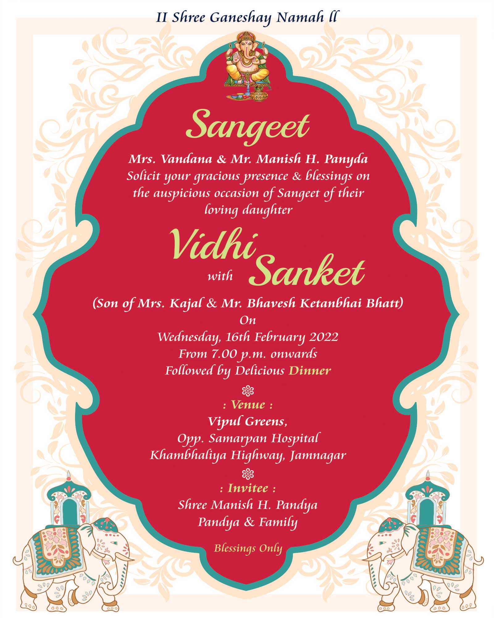 Engagement Ceremony Einvite,Ring Ceremony digital invite ...