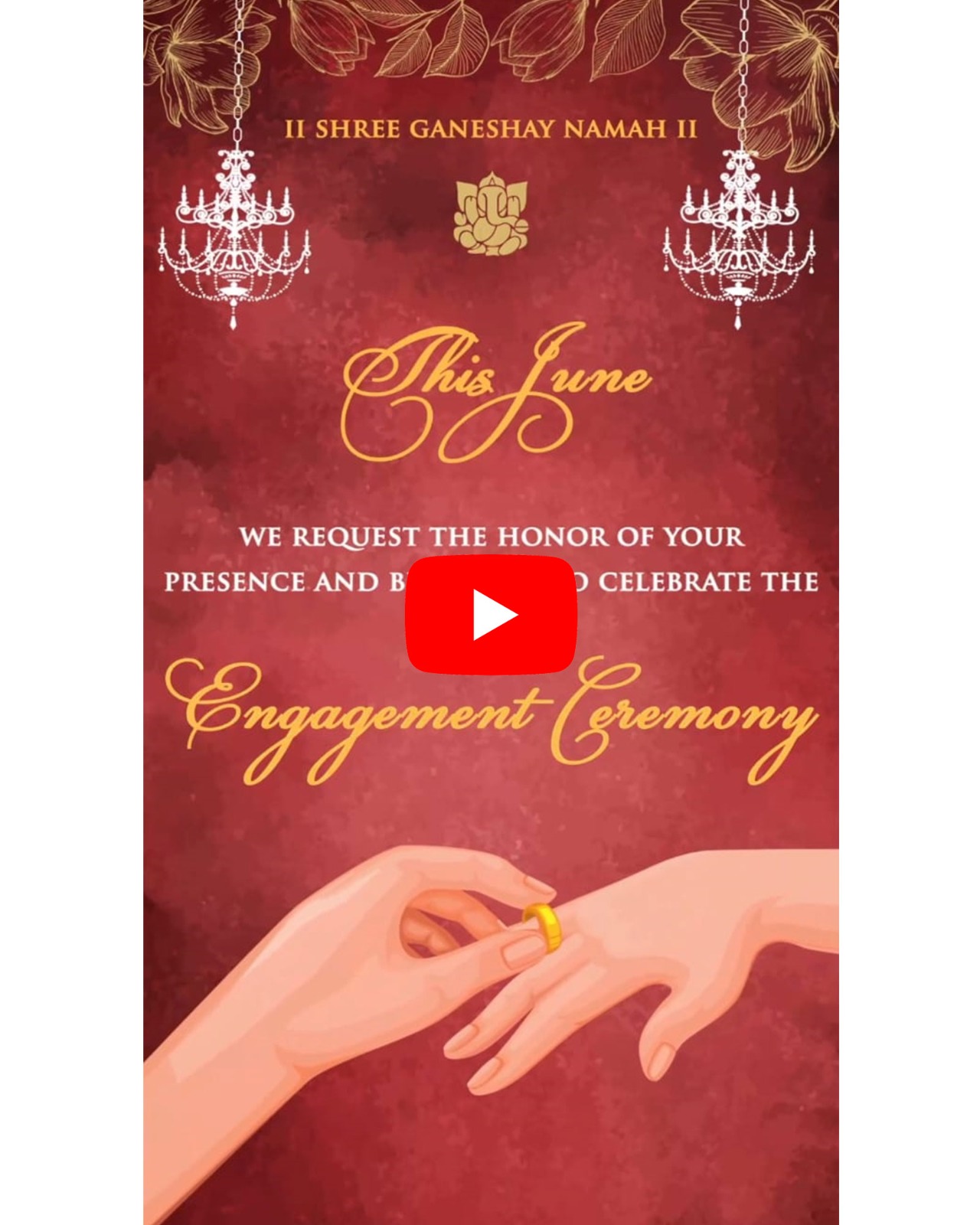 Engagement Ceremony Einvite,Ring Ceremony digital invite ...